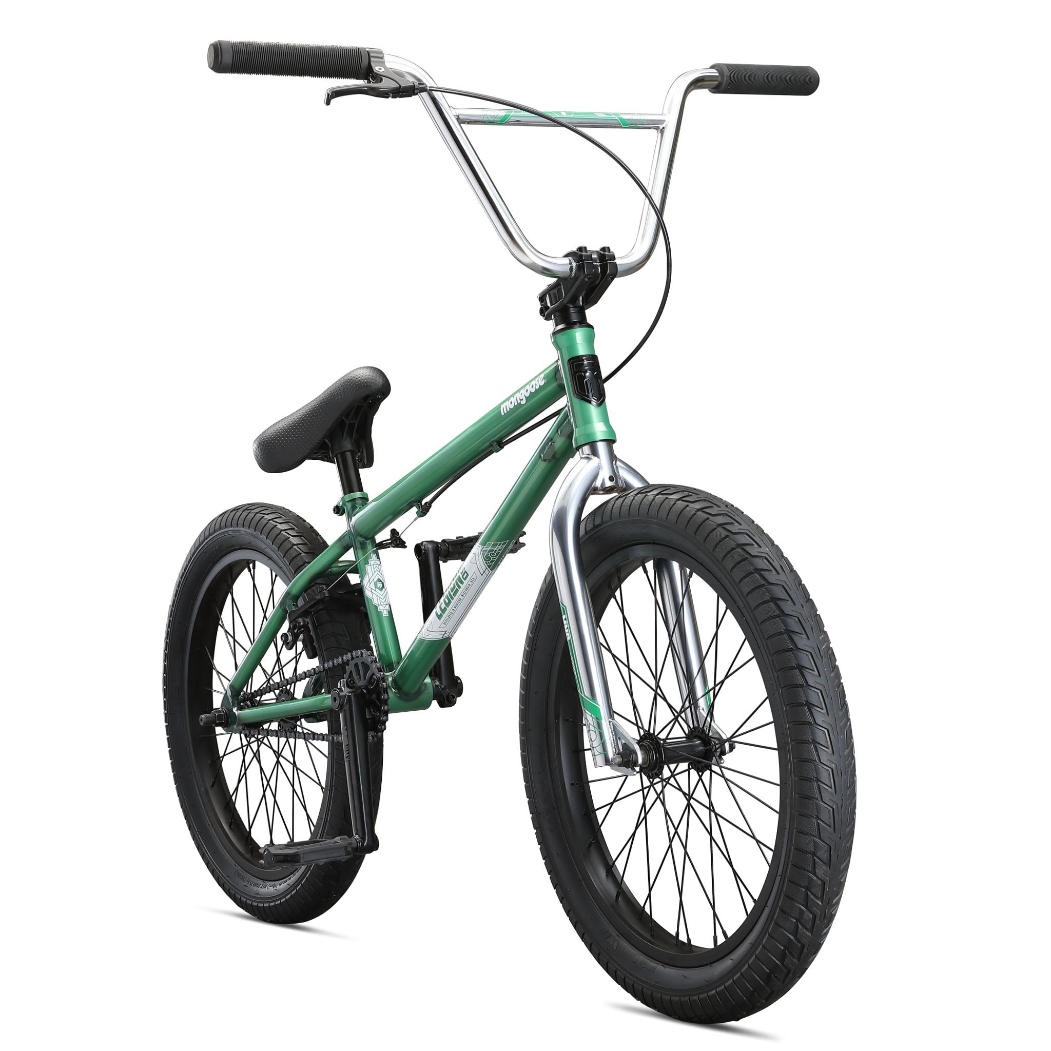 Mongoose Legion L60 Kids Freestyle BMX Bike, Intermediate Rider, Boys and Girls Bikes, 20-Inch Wheels, Hi-Ten Steel Frame, Micro Drive 25x9T BMX Gearing, Green