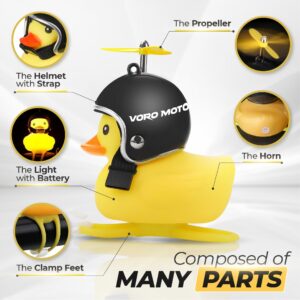 Voro Motors 2 Pieces Duck Bike Bells, Rubber Duck Bicycle Accessories, Cute Propeller Handlebar Bicycle Horns for Bike Scooter Motorcycles Car Sport Outdoor