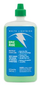 white lightning epic ride all conditions light bicycle chain lube, 8-ounce drip squeeze bottle