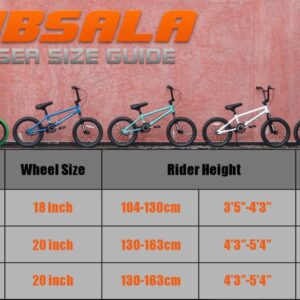 cubsala 18 Inch Big Kids BMX Bicycle Freestyle Bike for Age 5 6 7 8 9 Years Old Boys Girls and Youth Beginners, Black with Red Tires