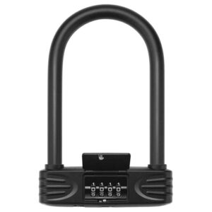 kenrone heavy duty u lock, 4 digit combination password bicycle lock with u-lock shackle, waterproof, no key, bike u lock for home, school, travel