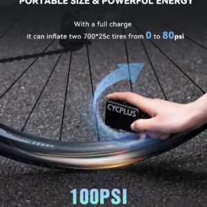 CYCPLUS Tiny Pump Bike Pump Portable Ultra-Mini 100PSI Electric Bicycle Pump Type-C Rechargeable Battery(Winner of The EUROBIKE Award 2023)