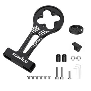 towild as80 bike computer mount for road bike aero integrated handlebar out front mount aluminium alloy compatible with garmin,wahoo,and bryton with gopro action camera bike light