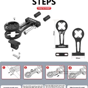 towild AS80 Bike Computer Mount for Road Bike Aero Integrated Handlebar Out Front Mount Aluminium Alloy Compatible with Garmin,Wahoo,and Bryton with GoPro Action Camera Bike Light