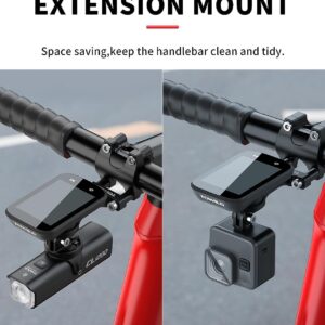 towild AS80 Bike Computer Mount for Road Bike Aero Integrated Handlebar Out Front Mount Aluminium Alloy Compatible with Garmin,Wahoo,and Bryton with GoPro Action Camera Bike Light