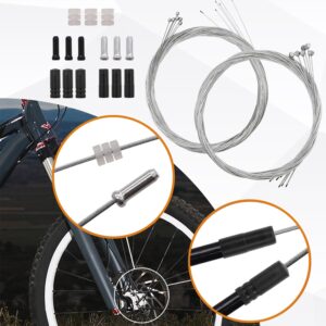 mankk 73PCS Universal Bike Brake Cable Kit and Housing Replacement Kit Stainless Steel Bike Cable Cutter Wire Cable Cutters with Cable End Caps and O-Rings for Mountain Road Bike Bicycle M-111