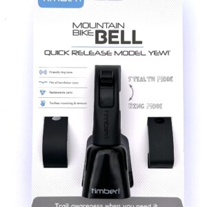 Timber Mountain Bike Bell - New Quick Release Model Yew! - Multi-use MTB Trail Bell with Dual Modes