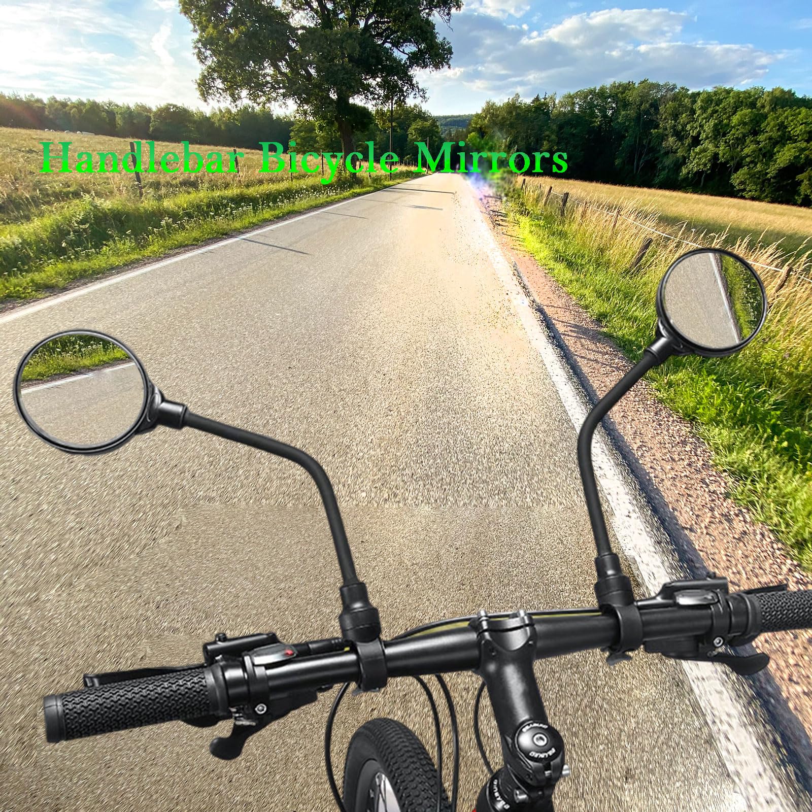 Bike Mirror, Bicycle Mirrors for Handlebars 360 Rotate Rearview Convex Lens, Safe Cycling Bike Rear View Mirror