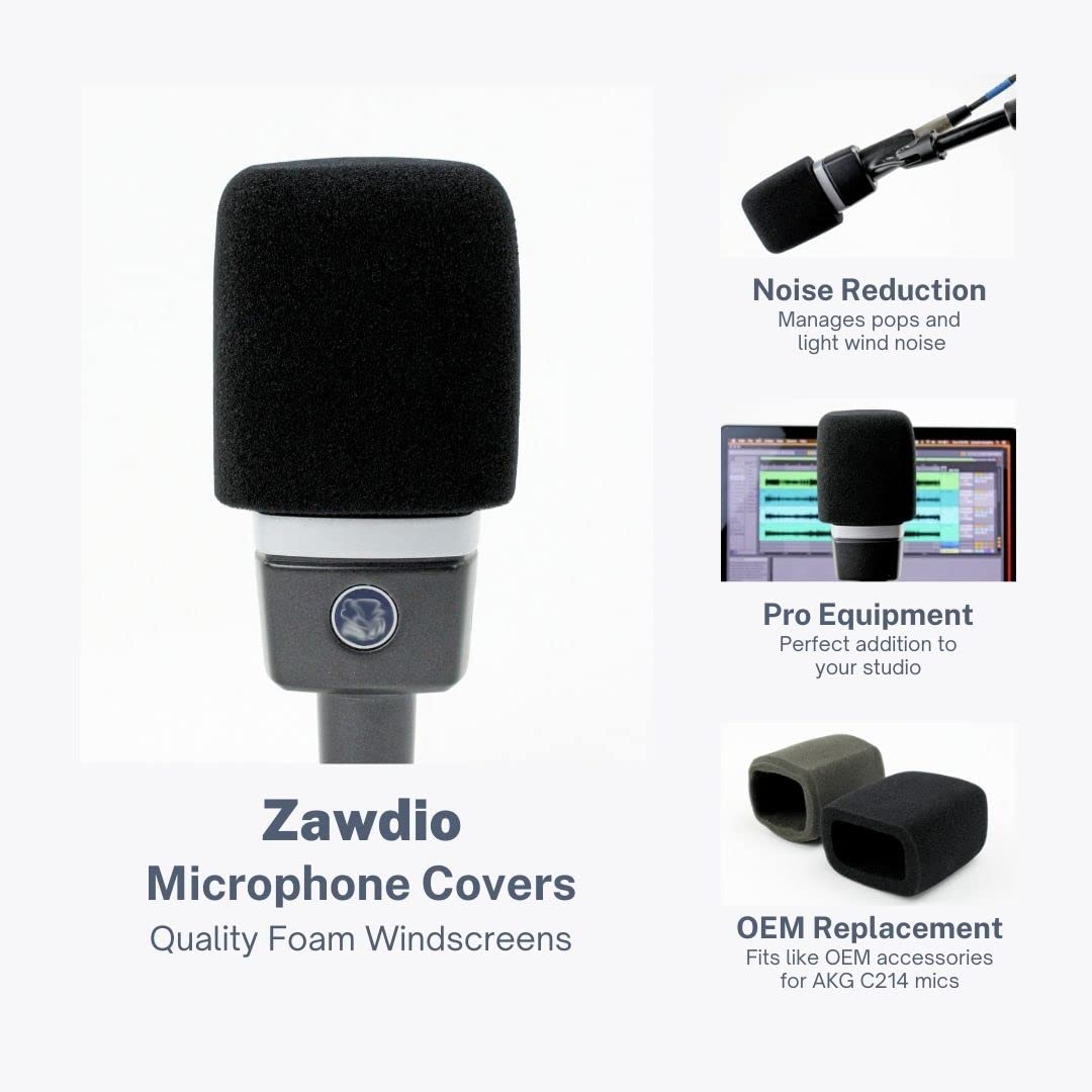 ZAWDIO Foam Windscreen Cover for AKG C214 Mic