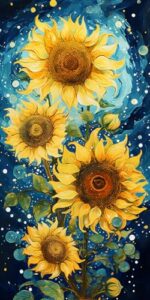 diamond painting sunflower diamond art 5d diamond painting kits for adults diy paint by numbers, big diamond paintings diamond dot gem art crafts for wall art bedroom home decor(28x56 inch),c214