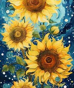 Diamond Painting Sunflower Diamond Art 5D Diamond Painting Kits for Adults DIY Paint by Numbers, Big Diamond Paintings diamond dot Gem Art Crafts for Wall Art Bedroom Home Decor(28x56 Inch),c214