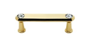 alno c214-3-pb traditional crystal pulls, polished brass