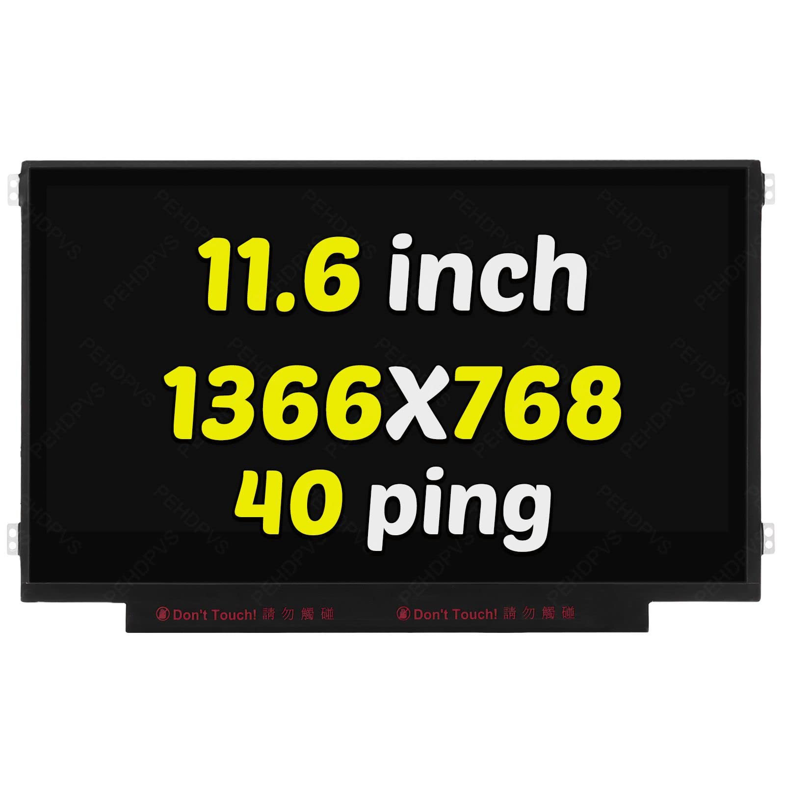 PEHDPVS Screen Replacement 11.6" for ASUS Chromebook Flip C214MA C214MA-YS02 C214MA-YS02T C214MA-Q1 C214MA-QS2 C214 C214M LCD Screen HD 1366x768 IPS 40Pin Laptop Touch Screen Display Panel