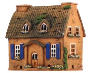 midene ceramic art tealight candle holder room decoration handcrafted collectible miniature aroma light house old house near quebec, canada c214