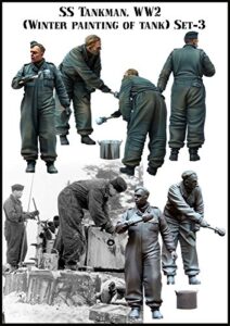 xingchang 1/35 resin figures model kit-c214 ww2 ss .tankman winter panting of tank unassembled unpainted