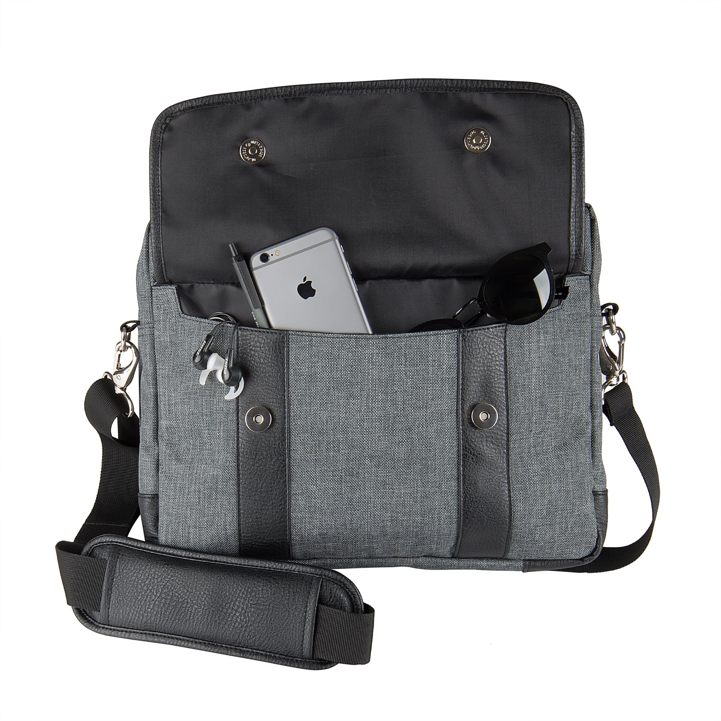 12-inch Grey Black Laptop Shoulder Bag for Asus Laptop L210, Chromebook CX22NA CX1 C202 C223 C214