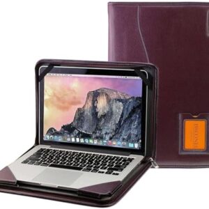 Broonel - Contour Series - Purple Heavy Duty Leather Protective Case - Compatible with ASUS Chromebook Flip C214 11.6"