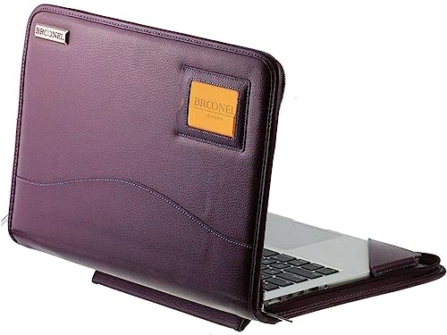 Broonel - Contour Series - Purple Heavy Duty Leather Protective Case - Compatible with ASUS Chromebook Flip C214 11.6"