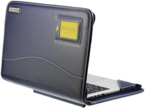 Broonel - Contour Series - Blue Heavy Duty Leather Protective Case - Compatible with ASUS Chromebook Flip C214 11.6"