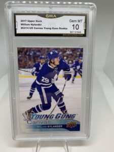 gma graded gem mint 10 841141643 2016-17 upper deck canvas #c214 william nylander young guns rc rookie card toronto maple leafs