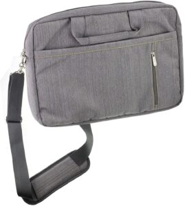 navitech grey sleek water resistant travel bag - compatible with asus chromebook flip c214 11.6"