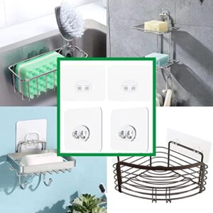 Jovware Shower Caddy Adhesive Replacement Stickers 4 Pack Single Shower Caddy Hook, Bathroom Shelf Adhesive Mount Replacement 1 Hook, Individual Adhesive Strips for Sponge Caddy Soap Holder Sink Caddy