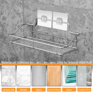 YeeBeny Corner Shower Caddy Adhesive Sticker Hooks for Shower Caddy Basket Bathroom Shelf Compatible with KINCMAX，SMARTAKE, JOMARTO, Flowmist, Nieifi, HapiRm, Odesign, Lovelers (Silver, 4 Pack)