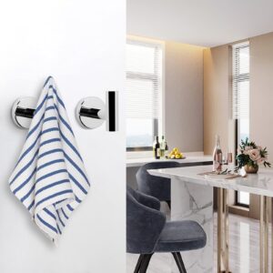 NearMoon Bath Towel Hooks- SUS 304 Stainless Steel Robe Hook Holder, Heavy Duty Coat Hook for Bathroom Livingroom Hotel Kitchen Garage, Wall Mounted- 4 Pack (Chrome Finish)