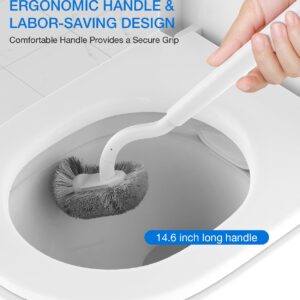 Toilet Bowl Brush and Holder, OSCIOSS Toilet Brush Set with Ergonomic Design, Compact Size, Durable Bristles, toilet brushes & holders for Dead Corner Clean, White