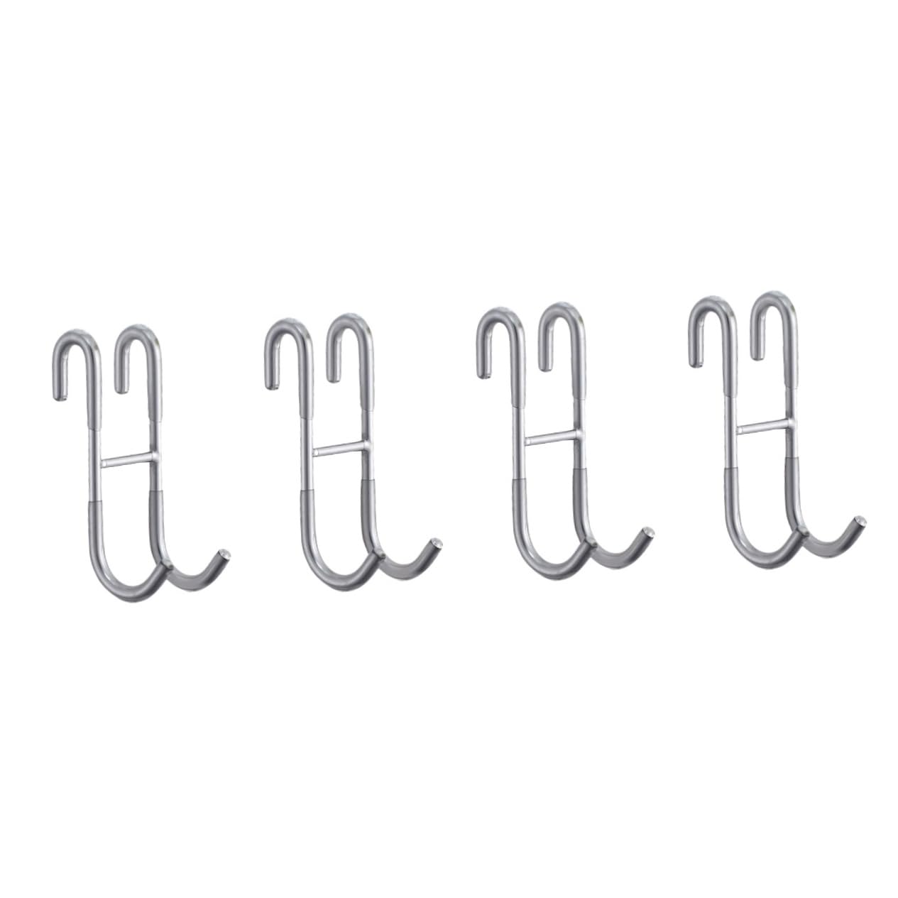 HOMSFOU 4pcs Stainless Steel Hook Over The Door Organizer Over The Door Hooks Metal Hangers Heavy Duty Hooks for Clothes Hook for Bathroom Heavy Duty Hangers for Clothes Indoor Heavy Door