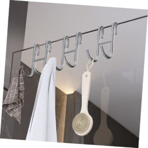 HOMSFOU 4pcs Stainless Steel Hook Over The Door Organizer Over The Door Hooks Metal Hangers Heavy Duty Hooks for Clothes Hook for Bathroom Heavy Duty Hangers for Clothes Indoor Heavy Door