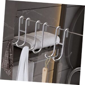 HOMSFOU 4pcs Stainless Steel Hook Over The Door Organizer Over The Door Hooks Metal Hangers Heavy Duty Hooks for Clothes Hook for Bathroom Heavy Duty Hangers for Clothes Indoor Heavy Door