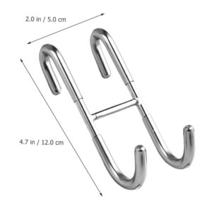 HOMSFOU 4pcs Stainless Steel Hook Over The Door Organizer Over The Door Hooks Metal Hangers Heavy Duty Hooks for Clothes Hook for Bathroom Heavy Duty Hangers for Clothes Indoor Heavy Door