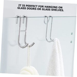 HOMSFOU 4pcs Stainless Steel Hook Over The Door Organizer Over The Door Hooks Metal Hangers Heavy Duty Hooks for Clothes Hook for Bathroom Heavy Duty Hangers for Clothes Indoor Heavy Door