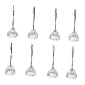 alipis 12 pcs crystal shower curtain hook clear hooks shower curtains hooks metal shower curtain hooks curtain tieback hooks crystal rods curtains hooks bathroom curtain door curtain hook