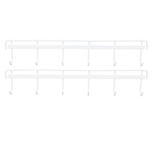 okuyonic wall mounted coat rack, 304 stainless steel simple easy installation decorative 2pcs rust proof coat rack for bedroom for bathroom (6 hooks 2 white)