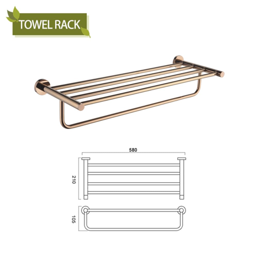 Rose Gold Bathroom Accessories 304 Stainless Steel Towel Rack Toilet Roll Paper Tissue Holder Double Cup Towel Bar Hooks,Towel Rack