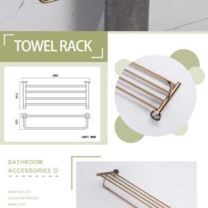 Rose Gold Bathroom Accessories 304 Stainless Steel Towel Rack Toilet Roll Paper Tissue Holder Double Cup Towel Bar Hooks,Towel Rack