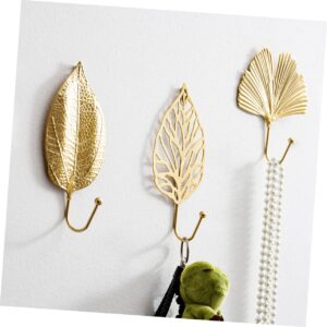 CAXUSD 7pcs Metal Wall Hooks Country Decor Iron Key Hook Rustic Decor Gold Leaf Wall Art Metal Signs Retro Decor Hat Hooks Country Hats Household Coat Hook Multifunction Robe Wrought Iron