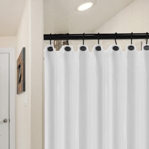 KALLORY 12pcs Shower Curtain Hooks, Metal Shower Hooks Black Hanging Hooks Glide Shower Hooks Ring for Bathroom