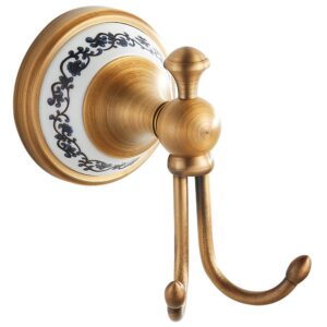 peonybath antique bronze brass bath towel hooks, wall mounted bathroom hardware accessories,porcelain design