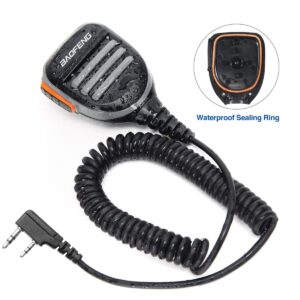 BAOFENG Walkie Talkie Speaker Mic Microphone, Remote Shoulder Police Mic UV-5R BF-F8HP 5RM UV-21R K5PLUS GM-15 Pro UV-5G Plus GM-5RH UV-17R TIDRADIO TD-H3 TD-H8 Quansheng UV-K5