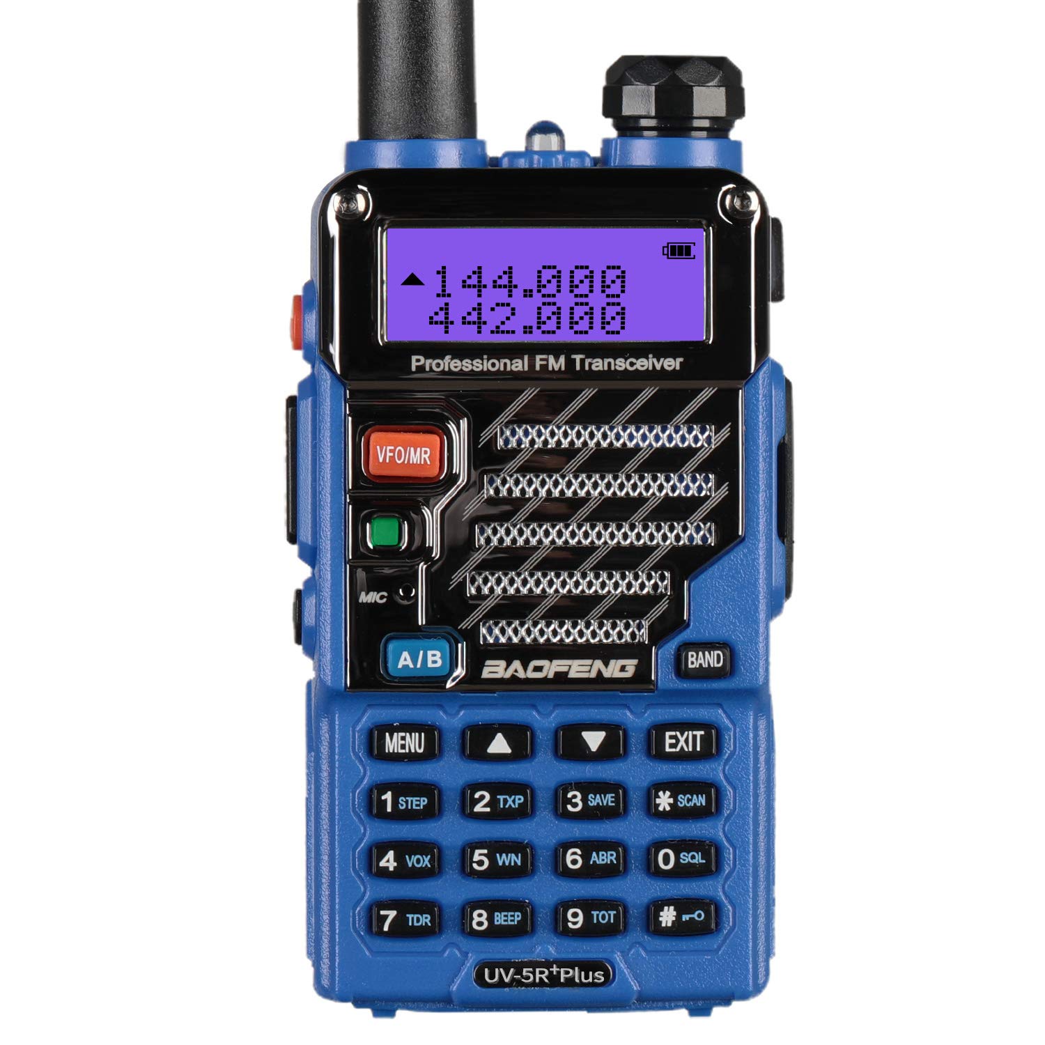 BAOFENG UV-5R+ Plus Two Way Radio, Long Range for Adults Rechargeable with Earpiece, Walkie Talkie for Outdoors, 144-148 420-450MHz, Qualette Series, Royal Blue