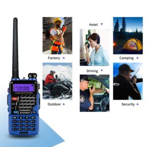 BAOFENG UV-5R+ Plus Two Way Radio, Long Range for Adults Rechargeable with Earpiece, Walkie Talkie for Outdoors, 144-148 420-450MHz, Qualette Series, Royal Blue