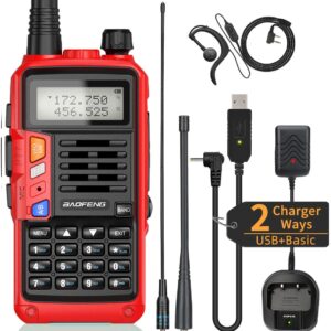 Baofeng UV-5R Upgraded Ham Radio Handheld Two Way Radio UV-S9 Plus 8W Long Range UV5R Portable Rechargeable Walkie Talkie with USB Charger Cable