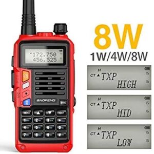 Baofeng UV-5R Upgraded Ham Radio Handheld Two Way Radio UV-S9 Plus 8W Long Range UV5R Portable Rechargeable Walkie Talkie with USB Charger Cable