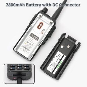 BAOFENG UV-82 Battery Upgraded BL-8 2800mAh Li-ion Battery with Type-C Charger Cable for UV-82HP UV-82C MIRKIT UV-82 MK3/5 etc Two Way Radio