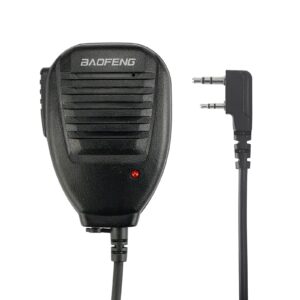 baofeng 2-pin two way speaker microphone, reinforced cable and rain shoulder handheld, compatible uv-5r 5rplus uv-82 82hp bf-f8hp 5ra 5rb 5rc 5rd 5re uv-s9 etc