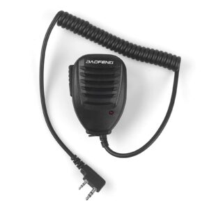 Baofeng 2-pin Two Way Speaker Microphone, Reinforced Cable and Rain Shoulder Handheld, Compatible UV-5R 5RPlus UV-82 82hp BF-F8HP 5RA 5RB 5RC 5RD 5RE UV-S9 etc