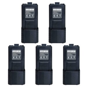 teseko 5-pack uv-5r bl-5l 3800mah extended battery for baofeng uv-5r bf-8hp uv-5x rd-5r uv-5rtp plus uv-5re